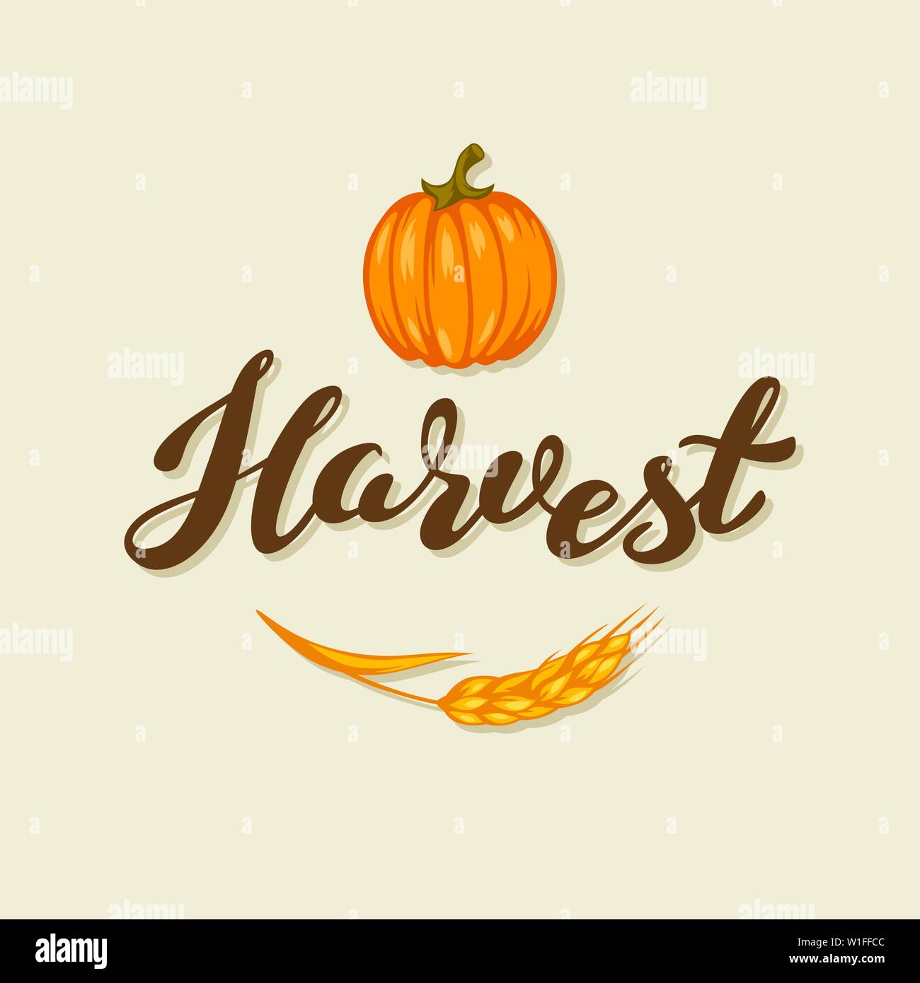 Harvest typography letteringemblem. Autumn background Stock Vector ...