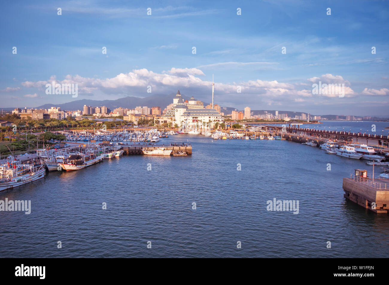 water sea seashore harbor town Stock Photo - Alamy