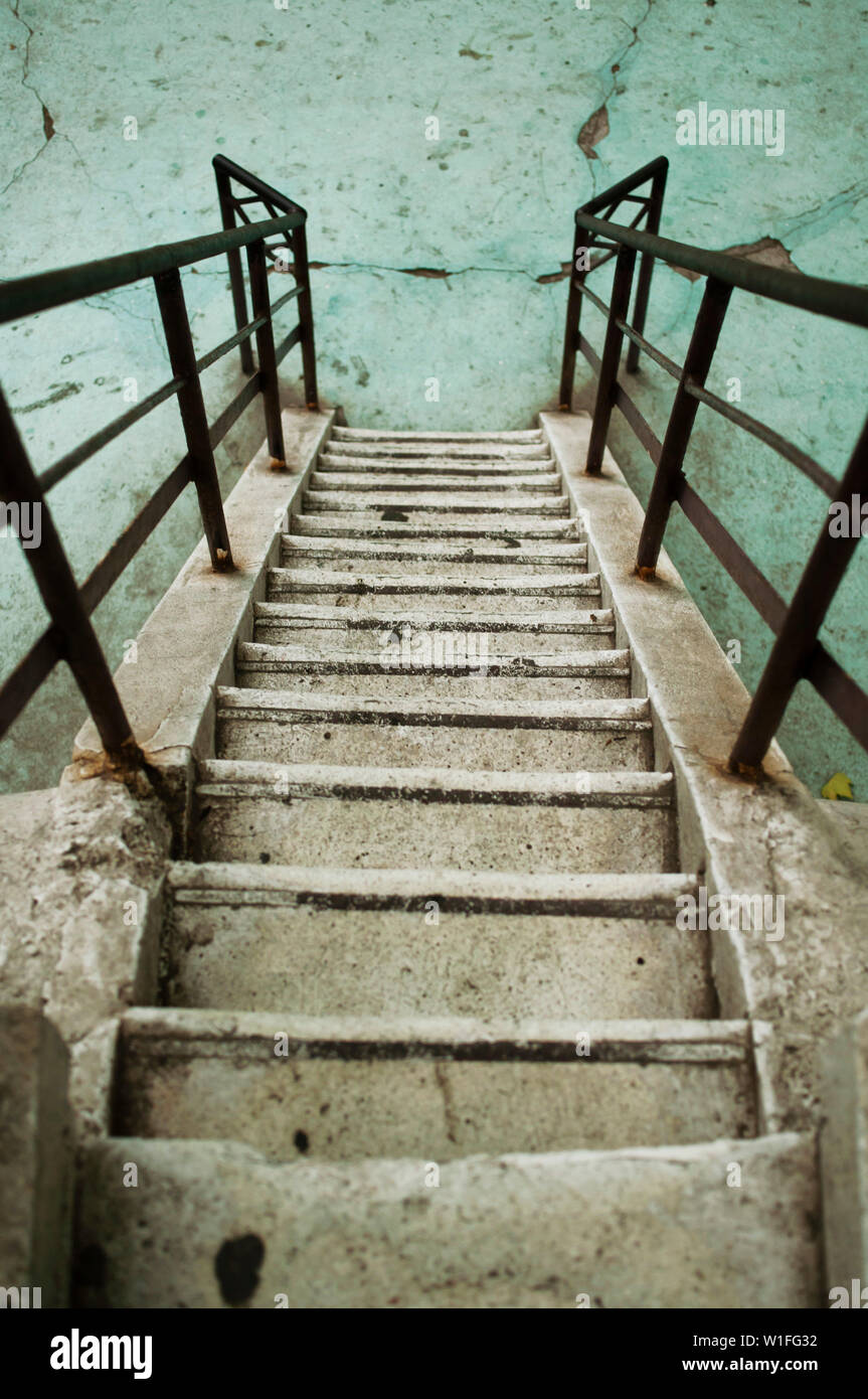 ladder abandoned empty step architecture Stock Photo - Alamy