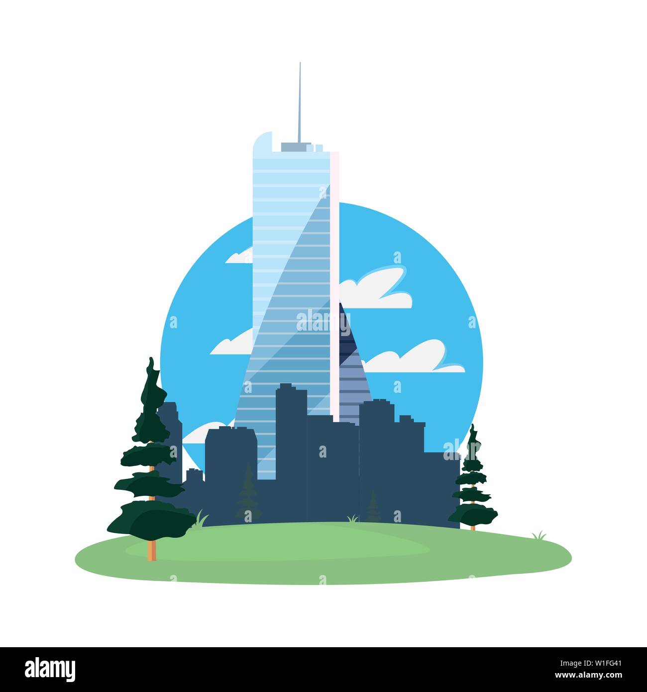 city skyline urban buildings city scene vector illustration Stock ...