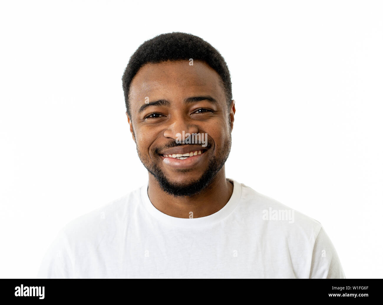 Portrait of smiling man having fun and joy smiling and laughing at the ...