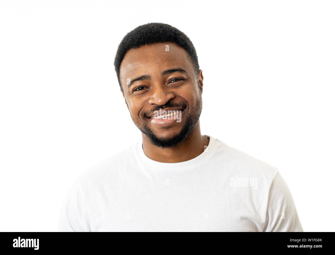 Portrait of smiling man having fun and joy smiling and laughing at the ...