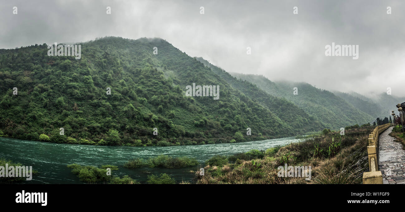 sky nature wood hill water Stock Photo - Alamy