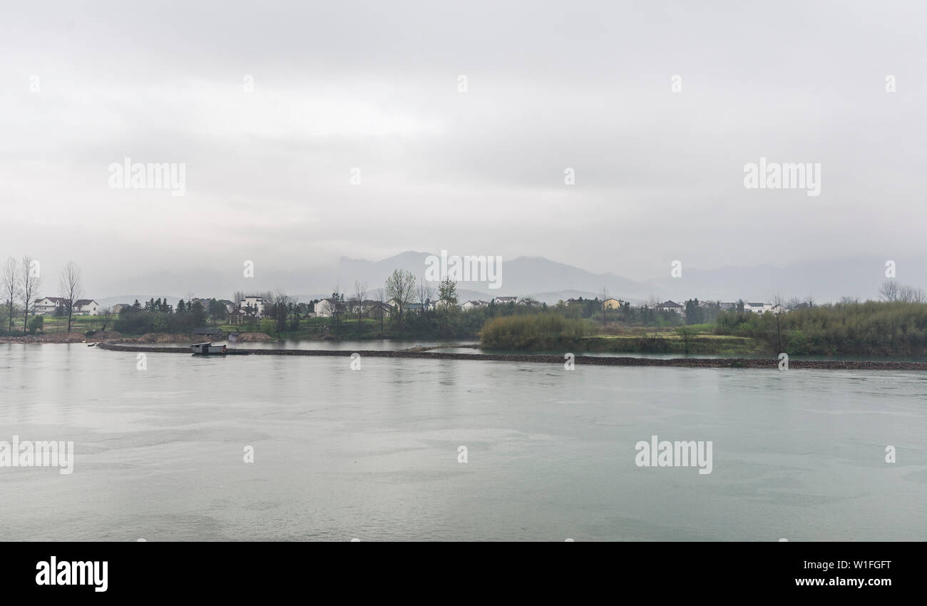 lake tree river landscape city Stock Photo - Alamy