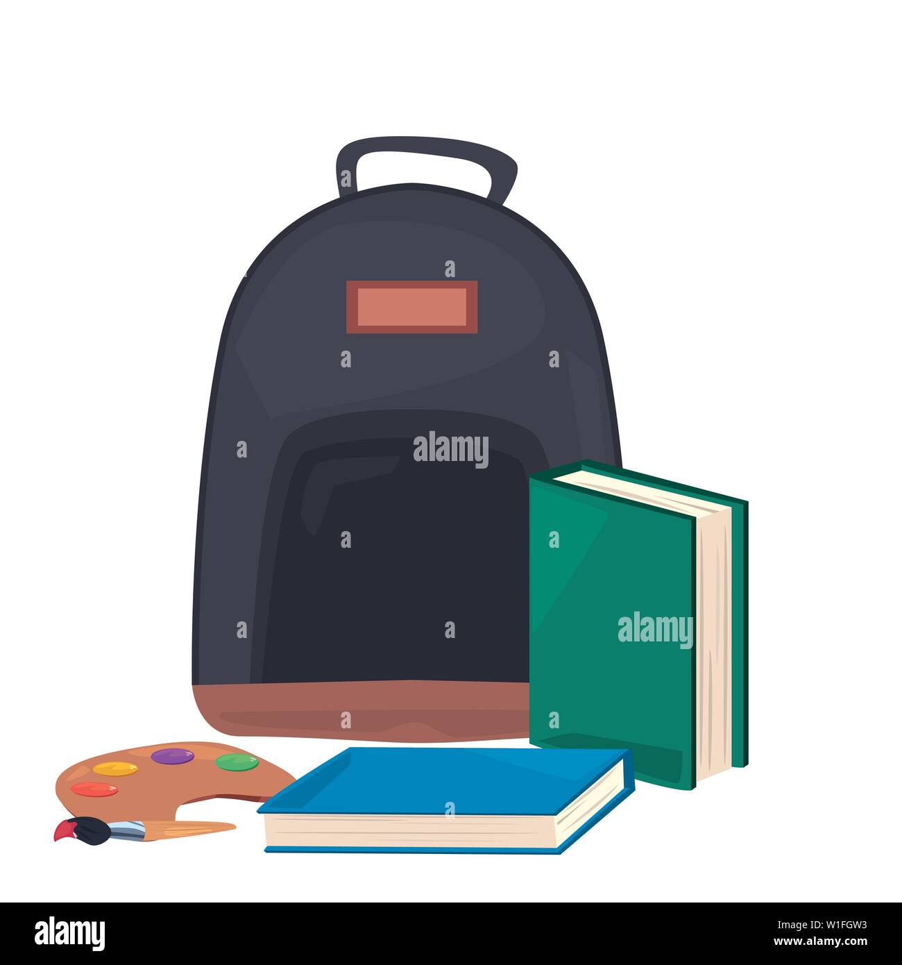 backpack books color palette artistic back to school vector ...