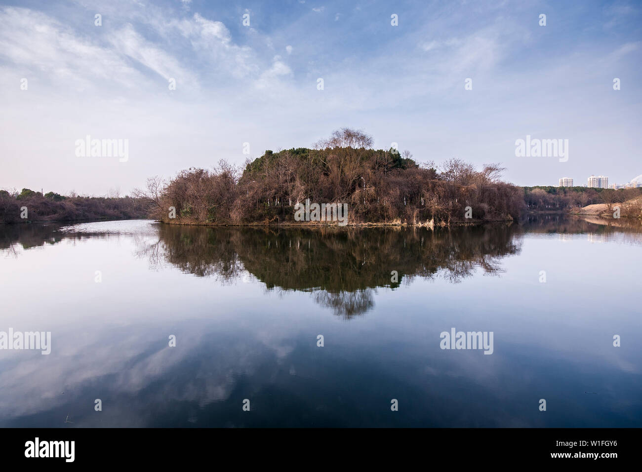 landscape water river sky reflection Stock Photo - Alamy