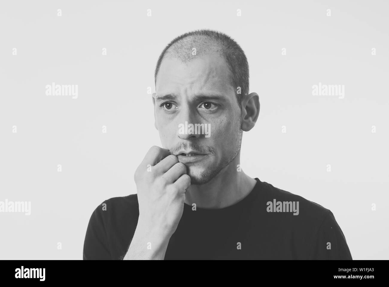 Facial expression crazy Black and White Stock Photos & Images - Alamy