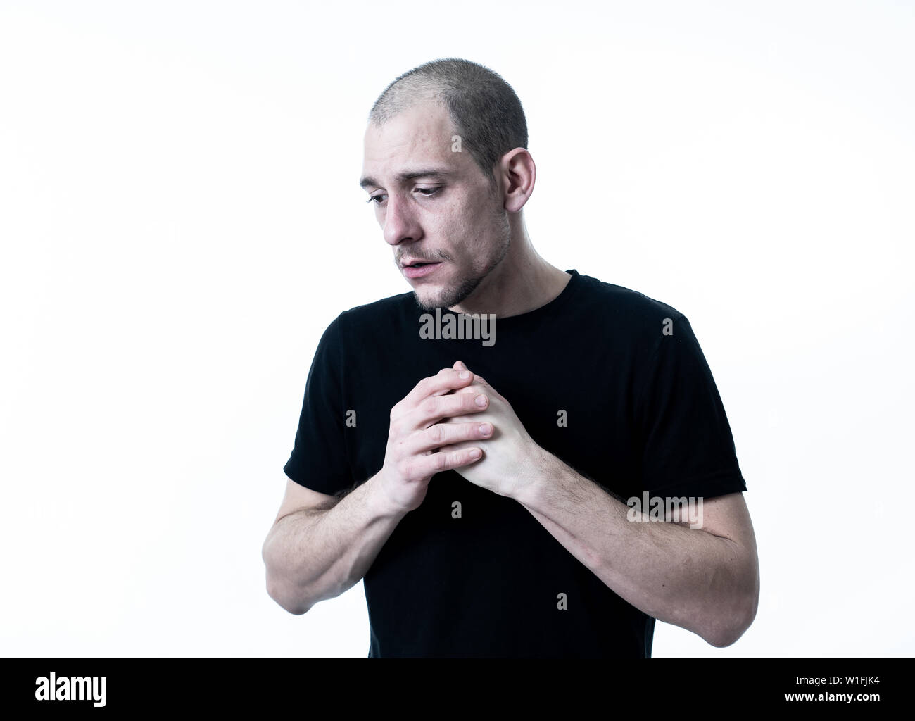 People portraits of human emotions and facial expressions. Young adult ...