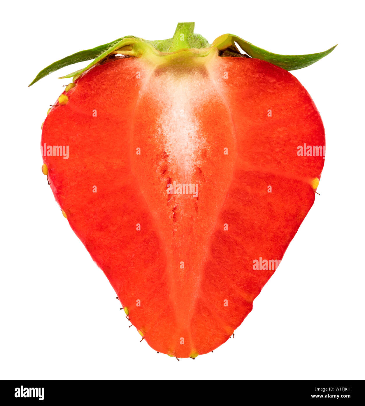 Strawberry half isolated on white background. Clipping Path Stock Photo ...