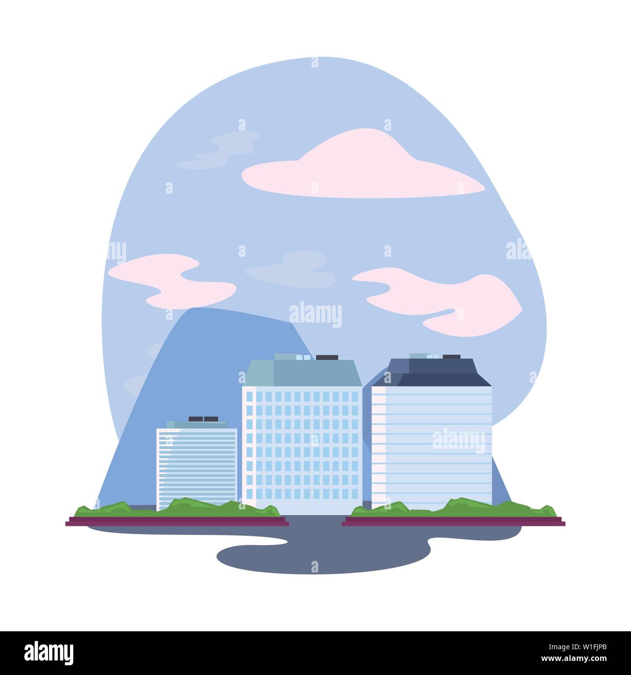 city high buildings urban scene vector illustration Stock Vector Image ...