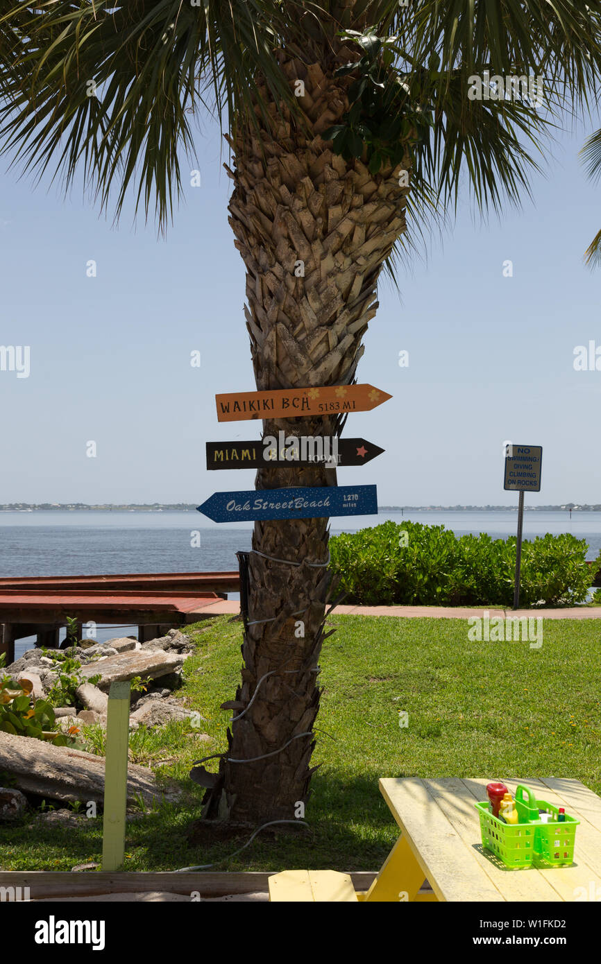 Direction sign beaches hi-res stock photography and images - Alamy