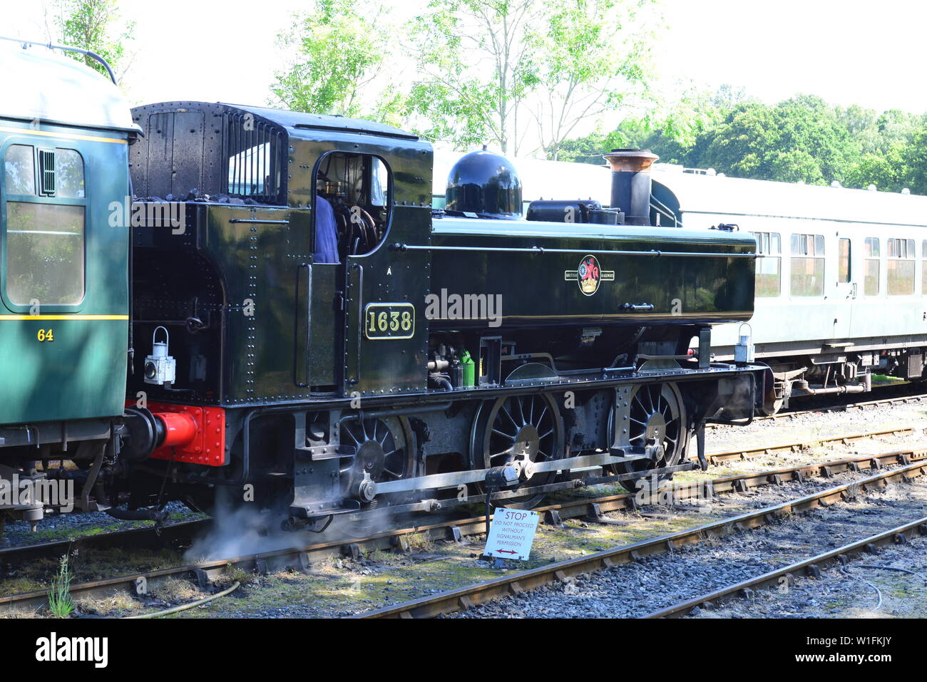 Class 16xx Tank engine waiting at a station Stock Photo - Alamy
