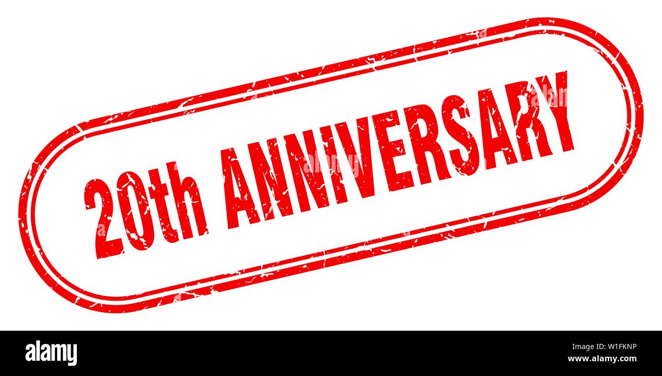 20th anniversary stamp. 20th anniversary square grunge sign. 20th ...