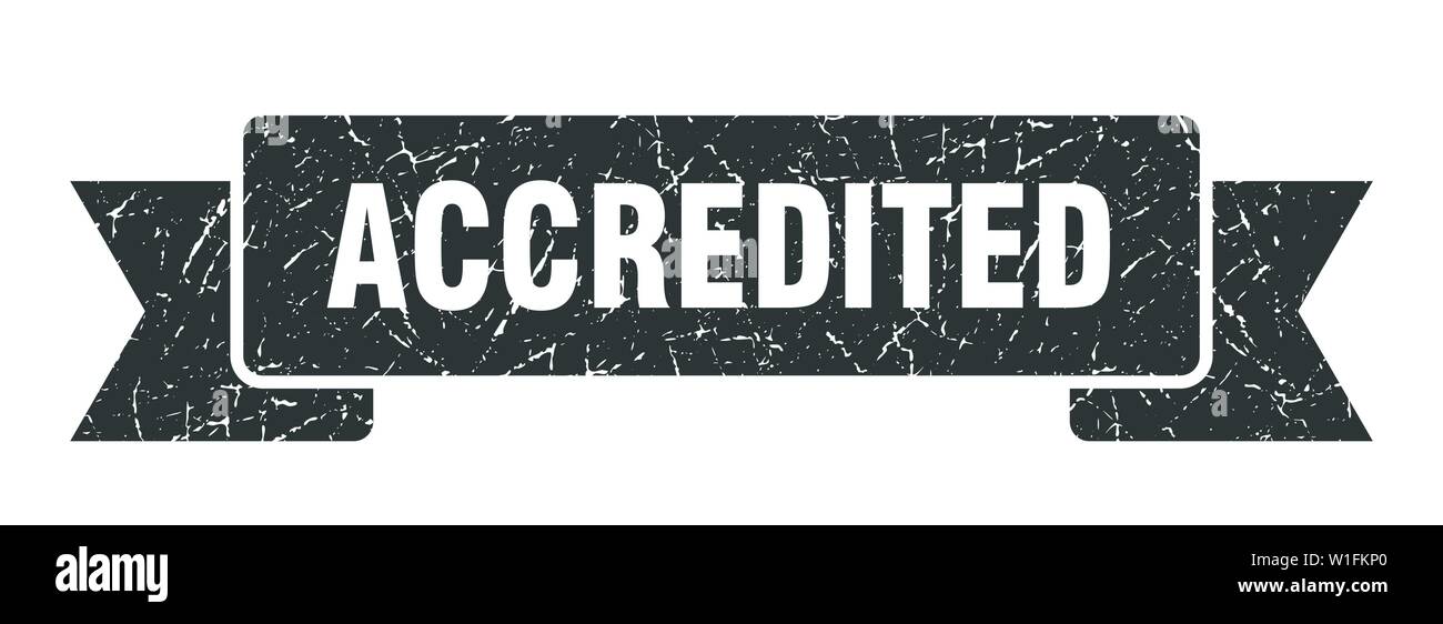 accredited grunge ribbon. accredited sign. accredited banner Stock ...