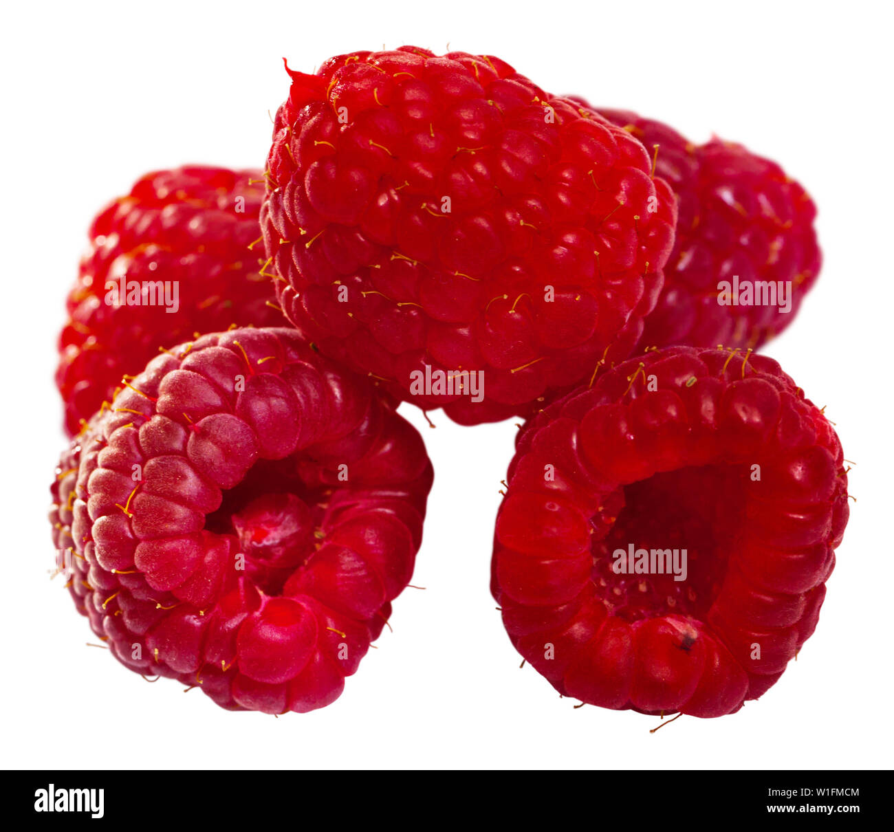 Image of ripe red fresh raspberries, no people. Isolated over white ...