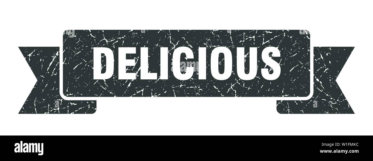 delicious grunge ribbon. delicious sign. delicious banner Stock Vector ...