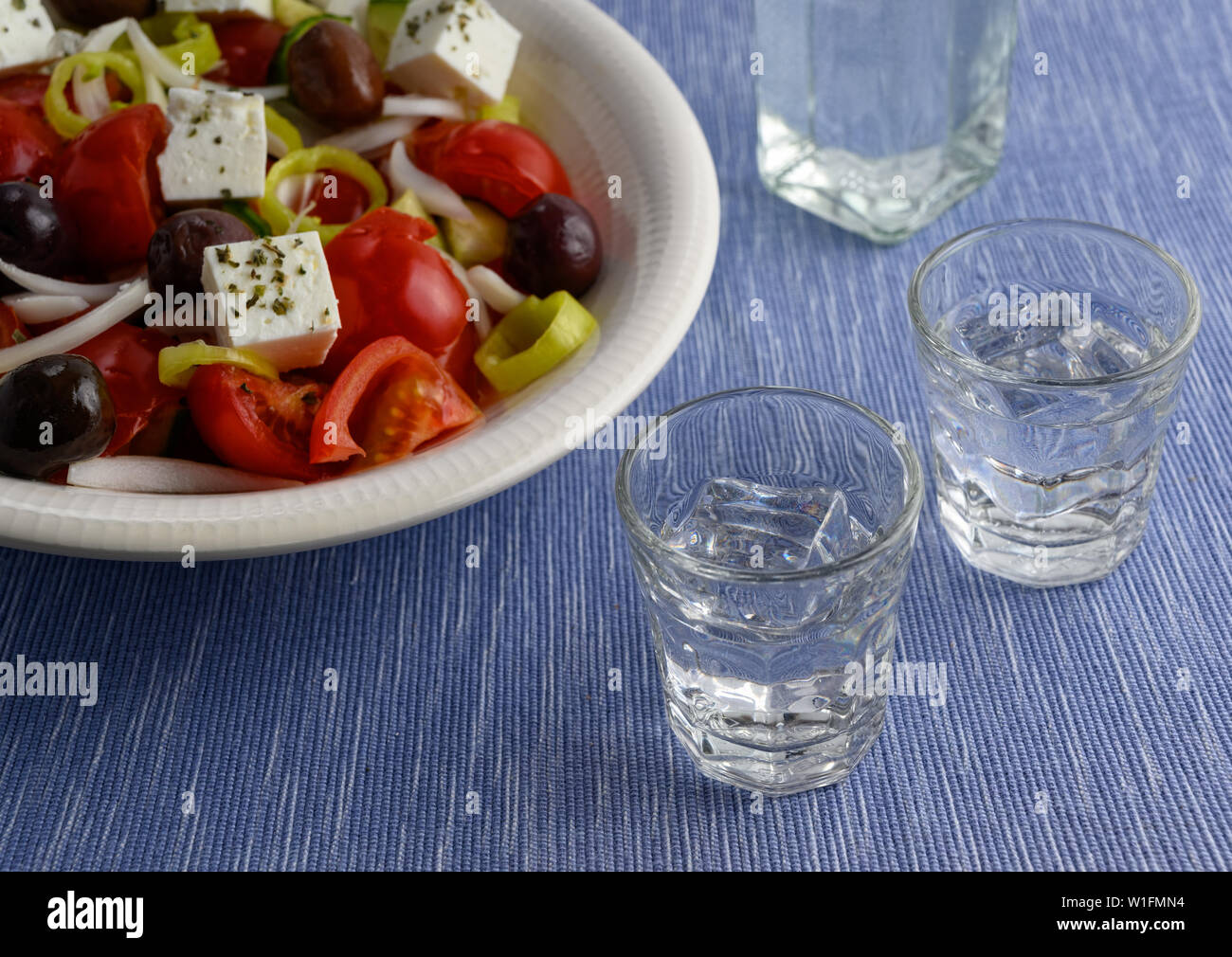 Greek meze ouzo feta cheese hi-res stock photography and images - Alamy