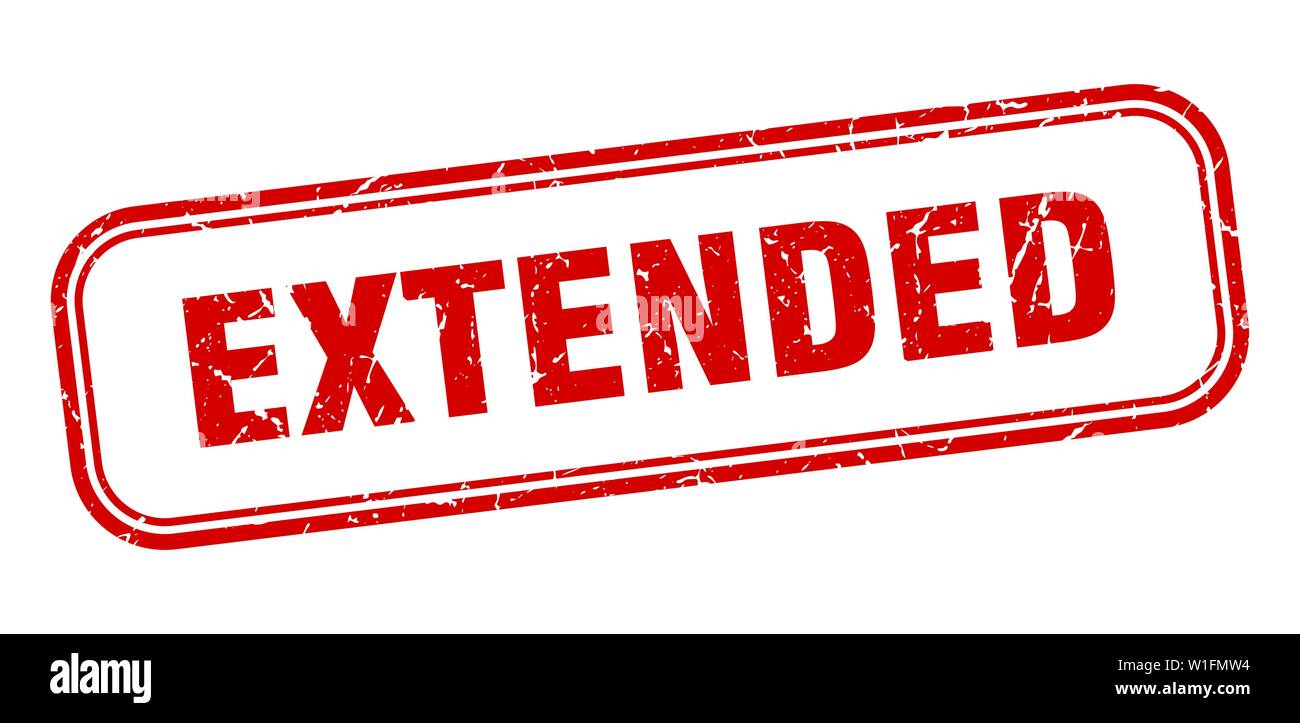 extended stamp. extended square grunge sign. extended Stock Vector ...