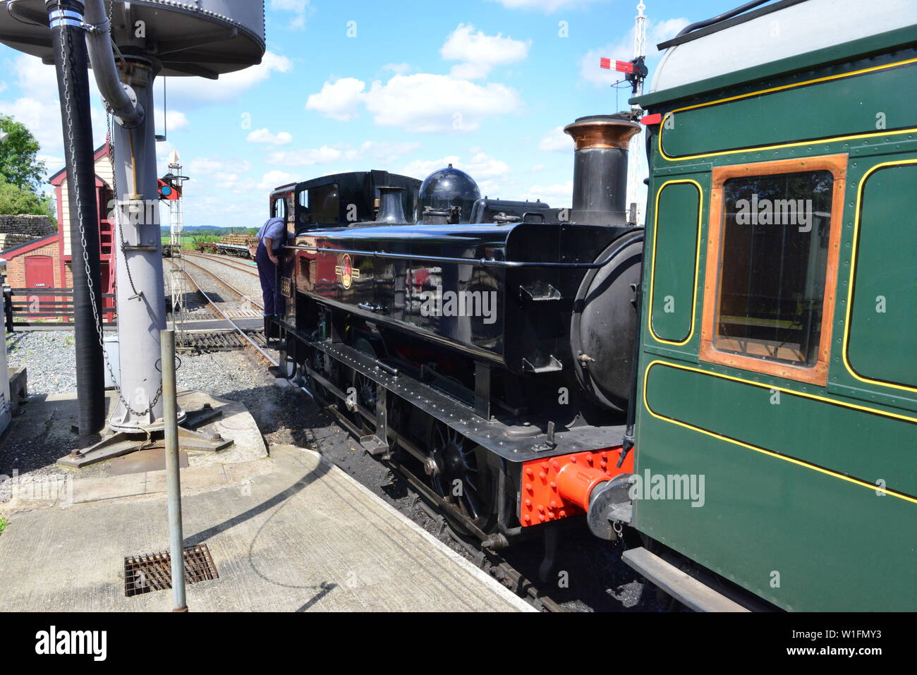Class 16xx Tank engine waiting at a station Stock Photo - Alamy