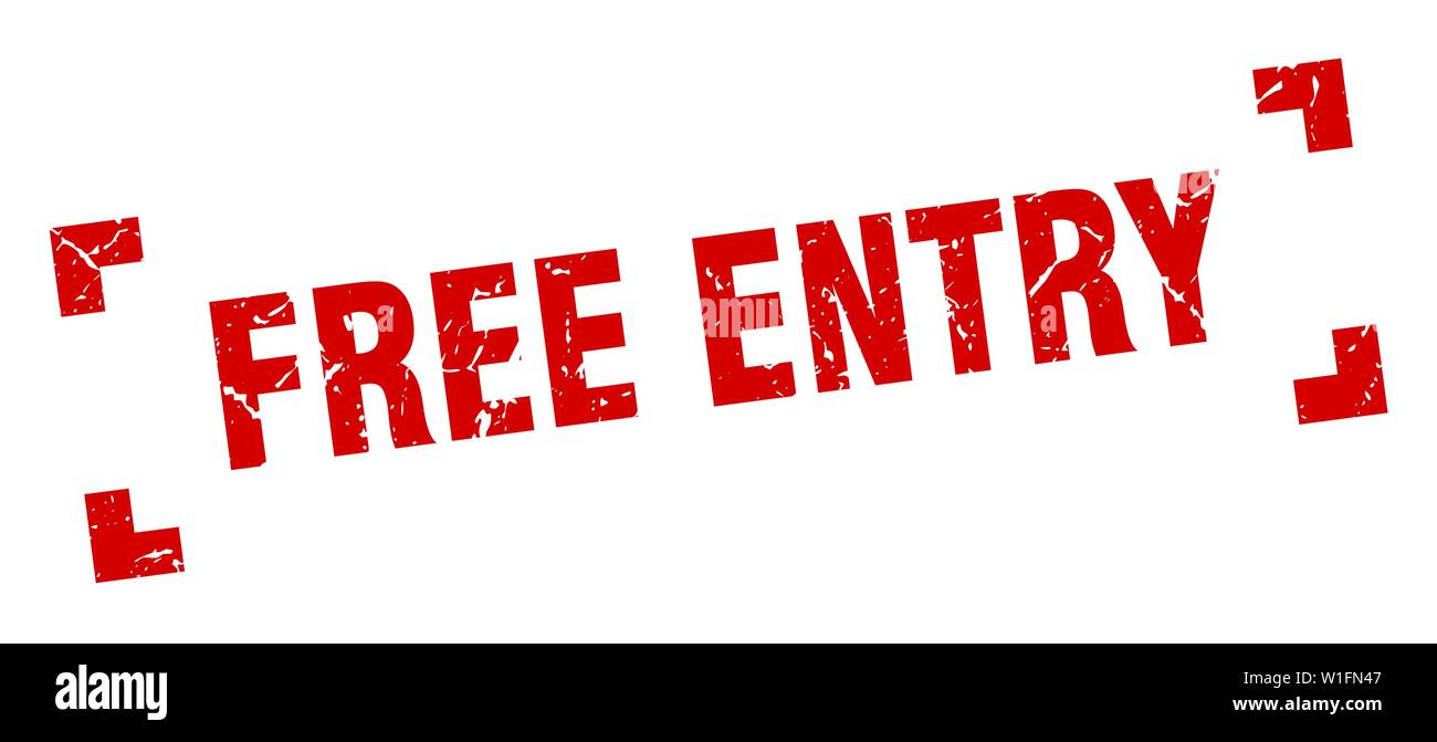 free entry stamp. free entry square grunge sign. free entry Stock ...
