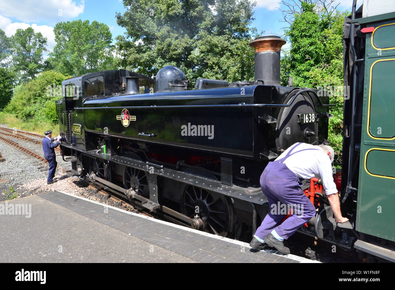 Class 16xx Tank engine waiting at a station Stock Photo - Alamy