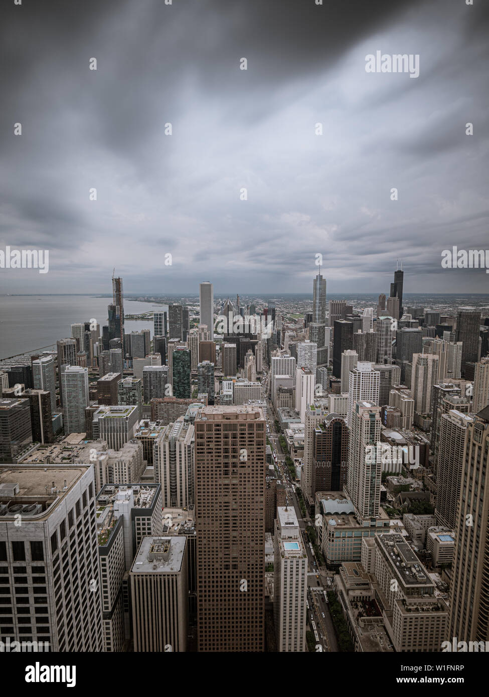 Chicago from above with a dramatic sky Stock Photo - Alamy