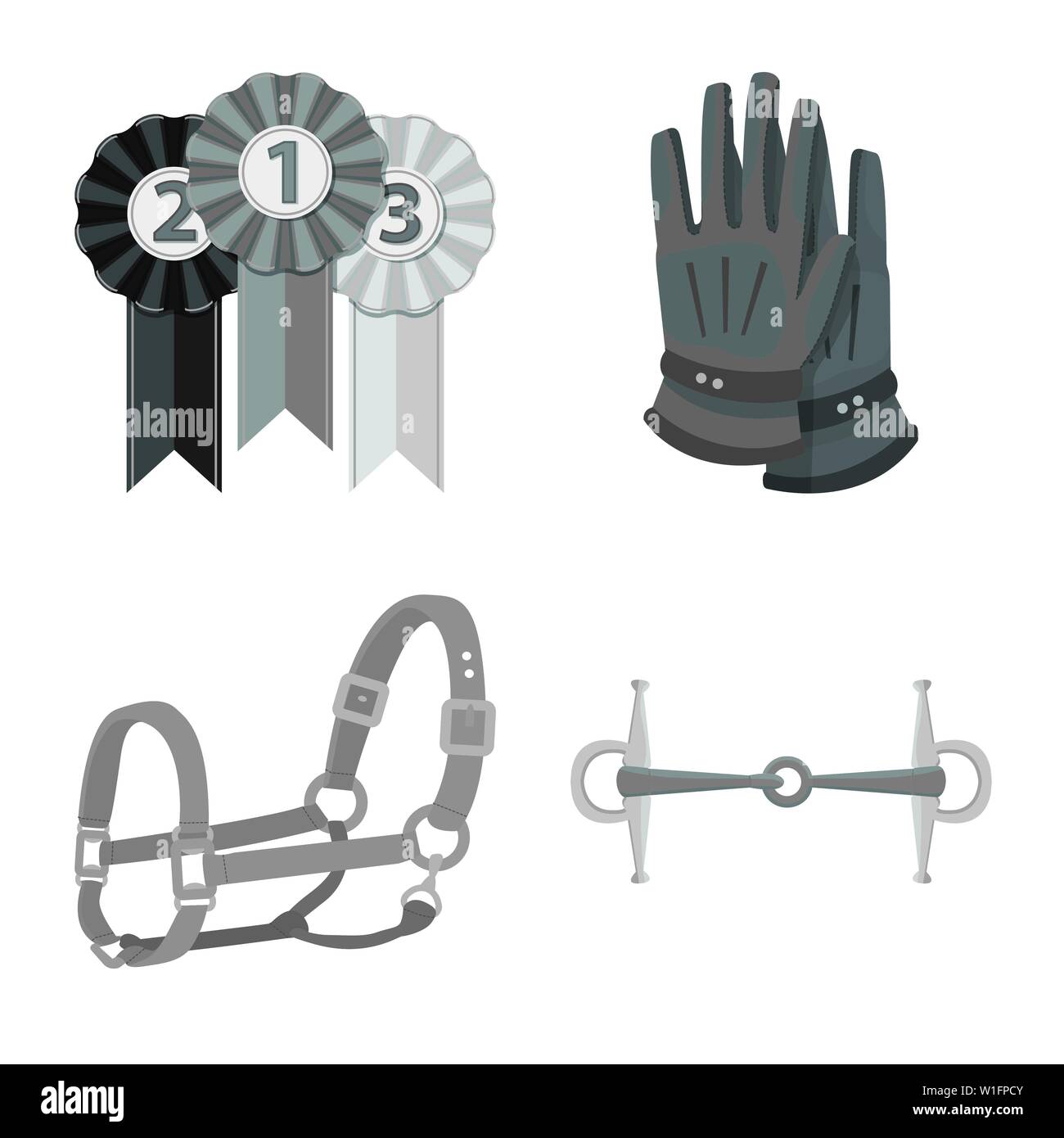 Isolated object of race and horse icon. Collection of race and racing ...