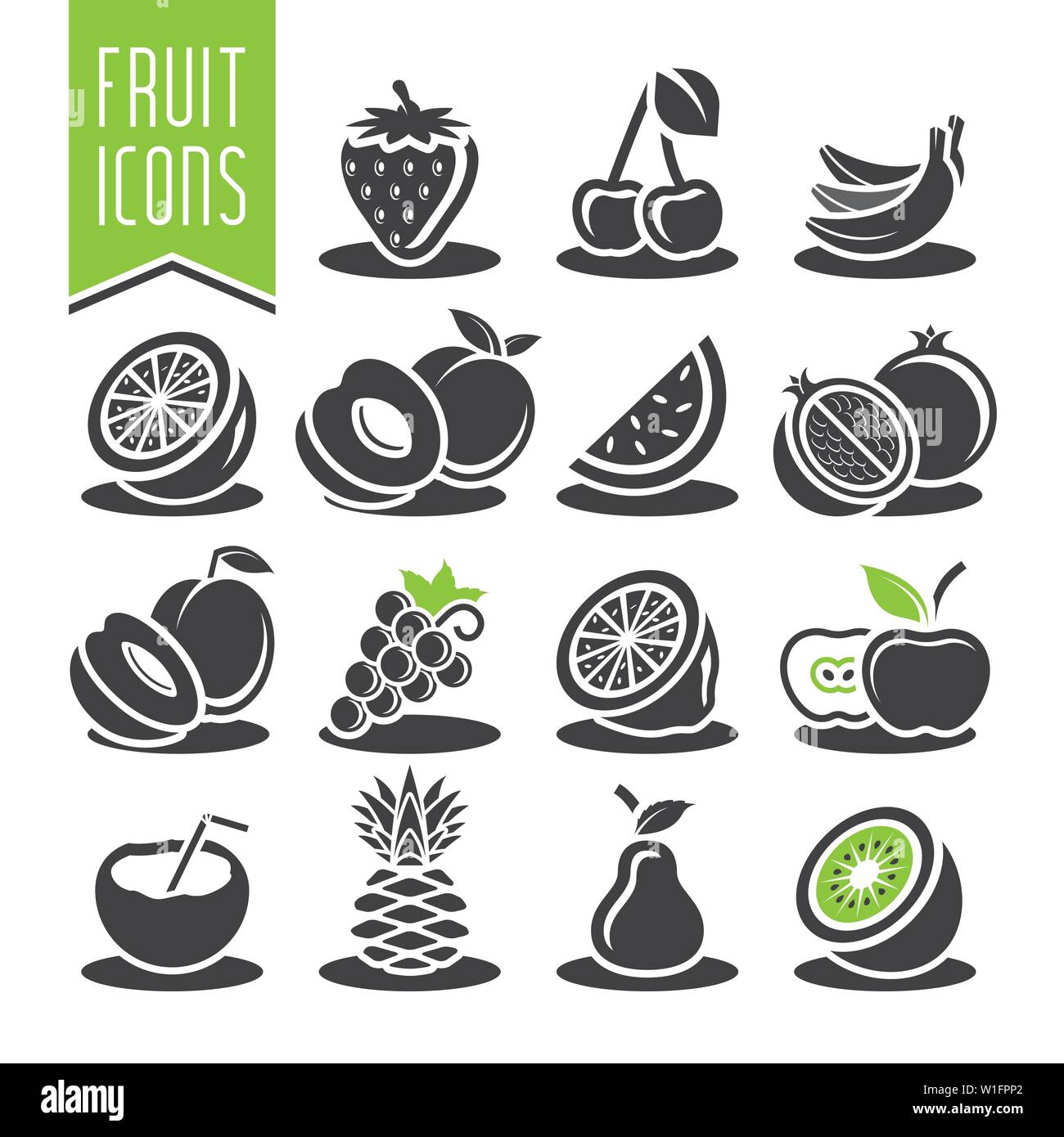 Ready design fruit icon set Stock Vector Image & Art - Alamy