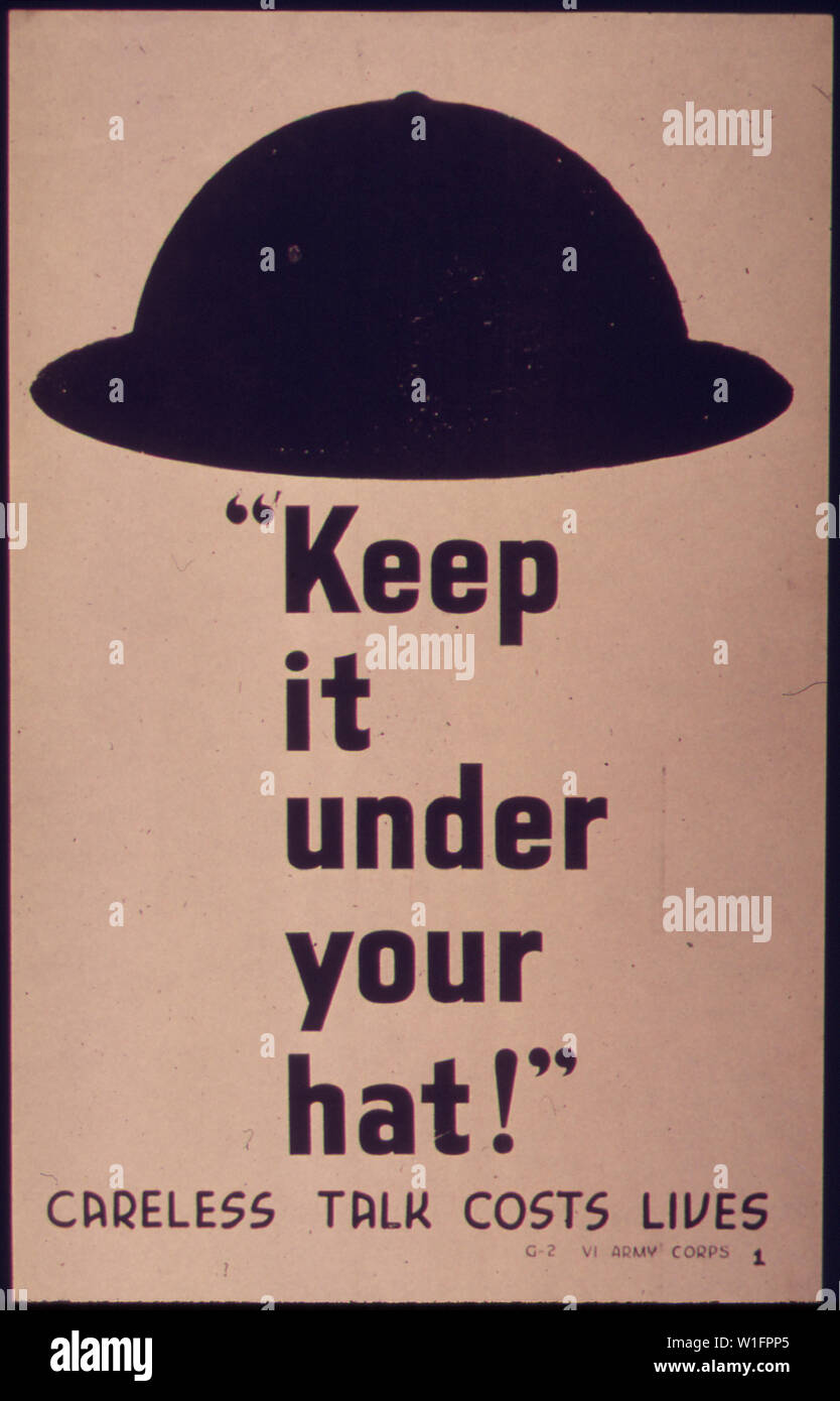 Keep it under your hat! Careless talk costs lives Stock Photo - Alamy