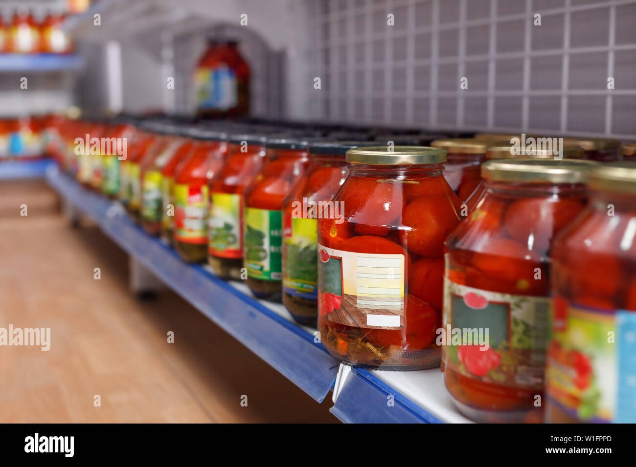 Image of a different pickle goods at shelves in a food store Stock ...