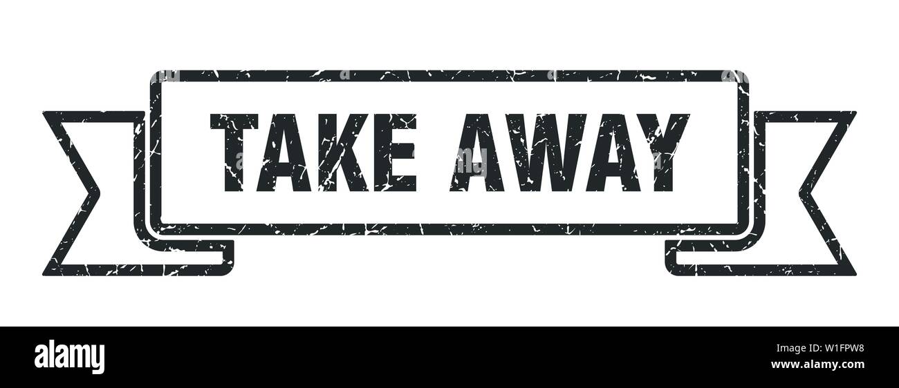 take away grunge ribbon. take away sign. take away banner Stock Vector ...