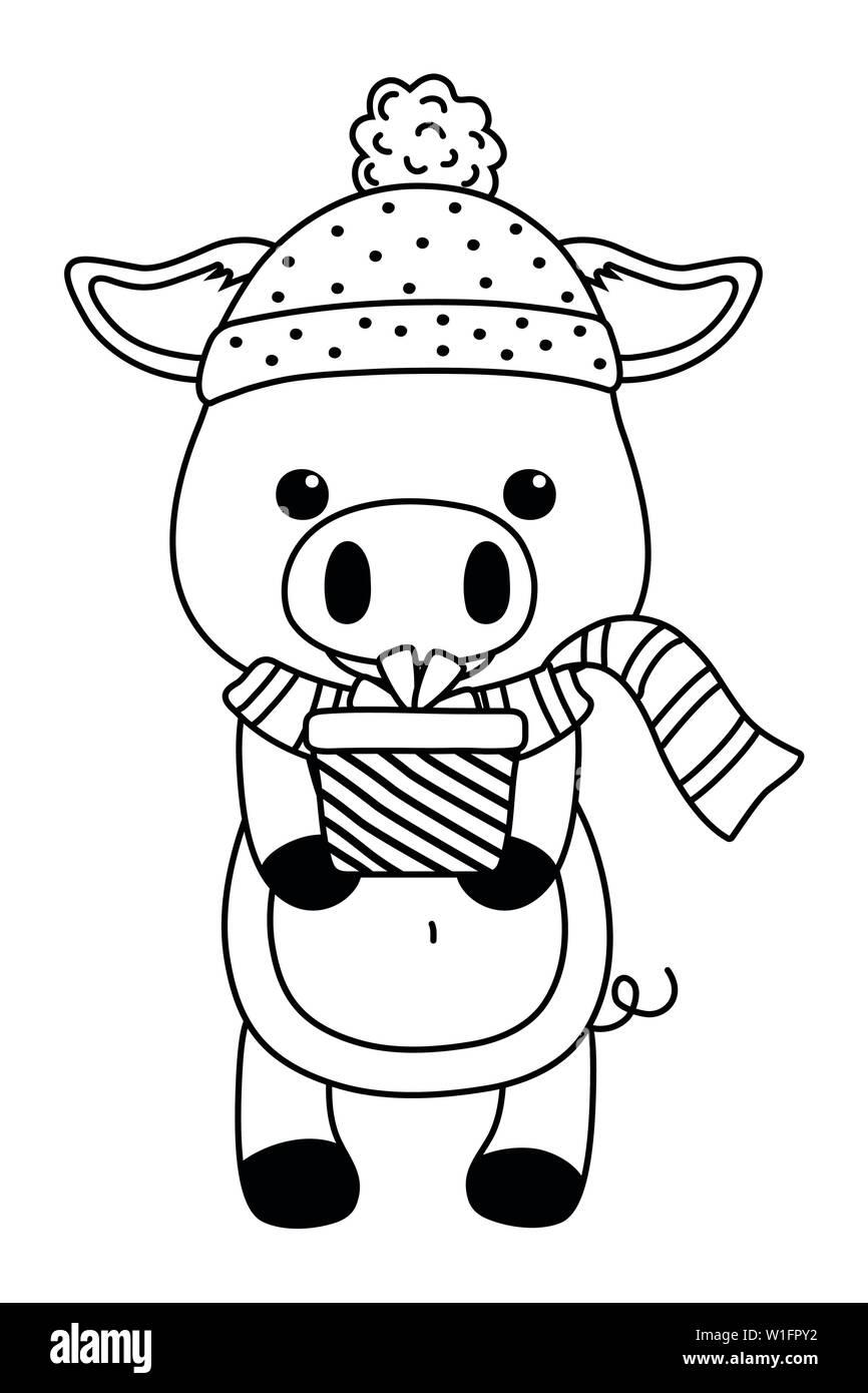 Pig cartoon design, Animal happy birthday celebration decoration and ...