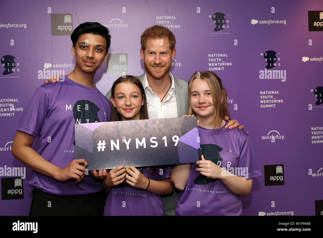 The Duke of Sussex speaks with (left to right) Mahir Rahman, Shauna ...