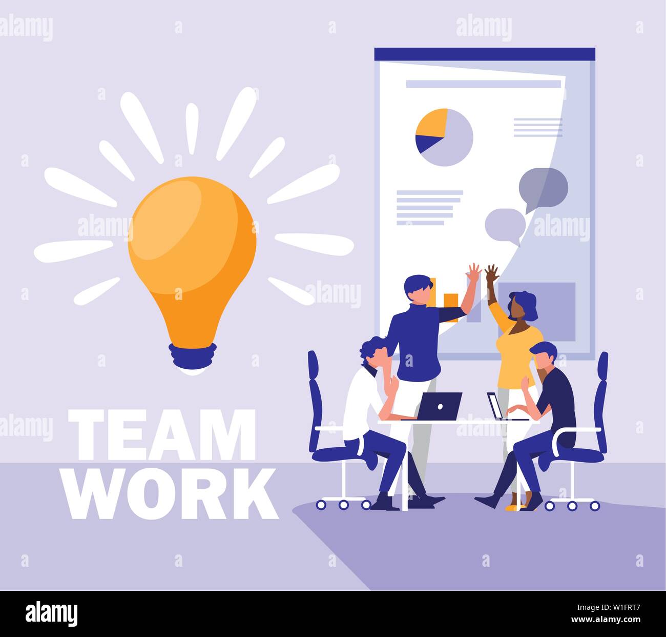business people teamwork in the workplace vector illustration design ...