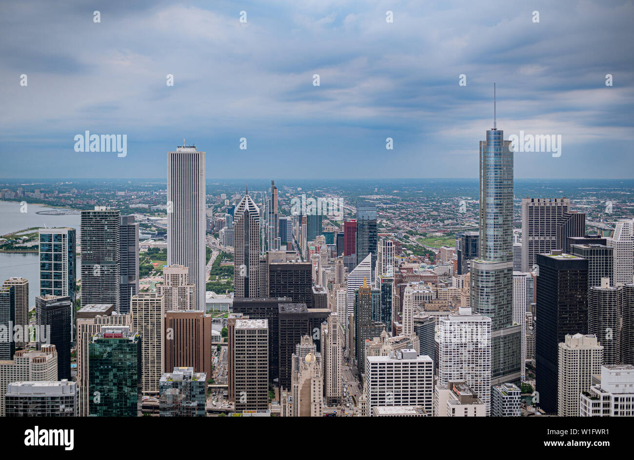 High Rise buildings of Chicago - aerial view Stock Photo - Alamy