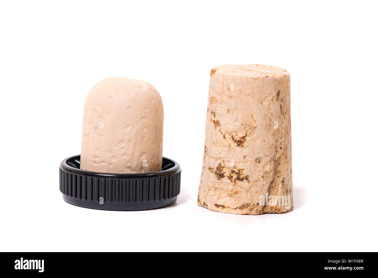 natural cork stopper isolated on a white background Stock Photo - Alamy