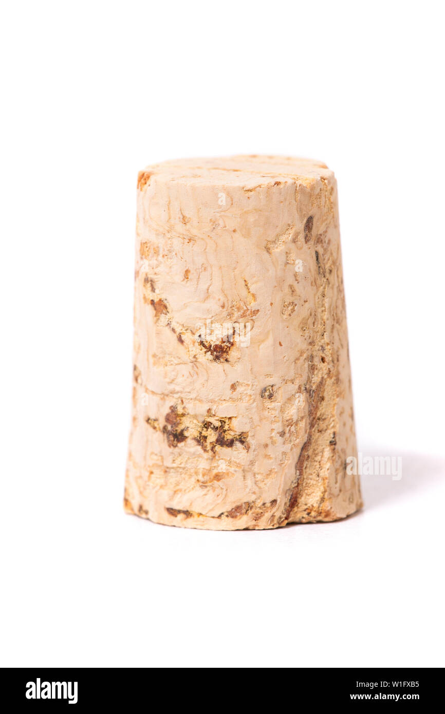 natural cork stopper isolated on a white background Stock Photo - Alamy