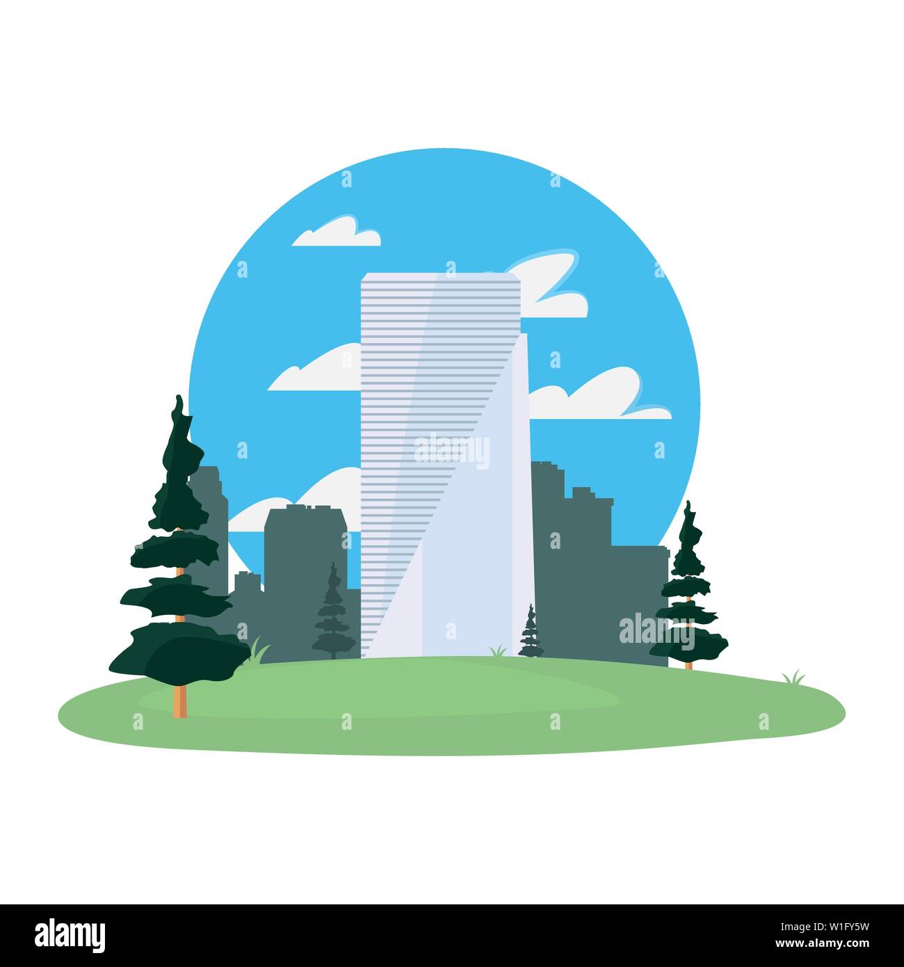 city skyline urban buildings city scene vector illustration Stock ...