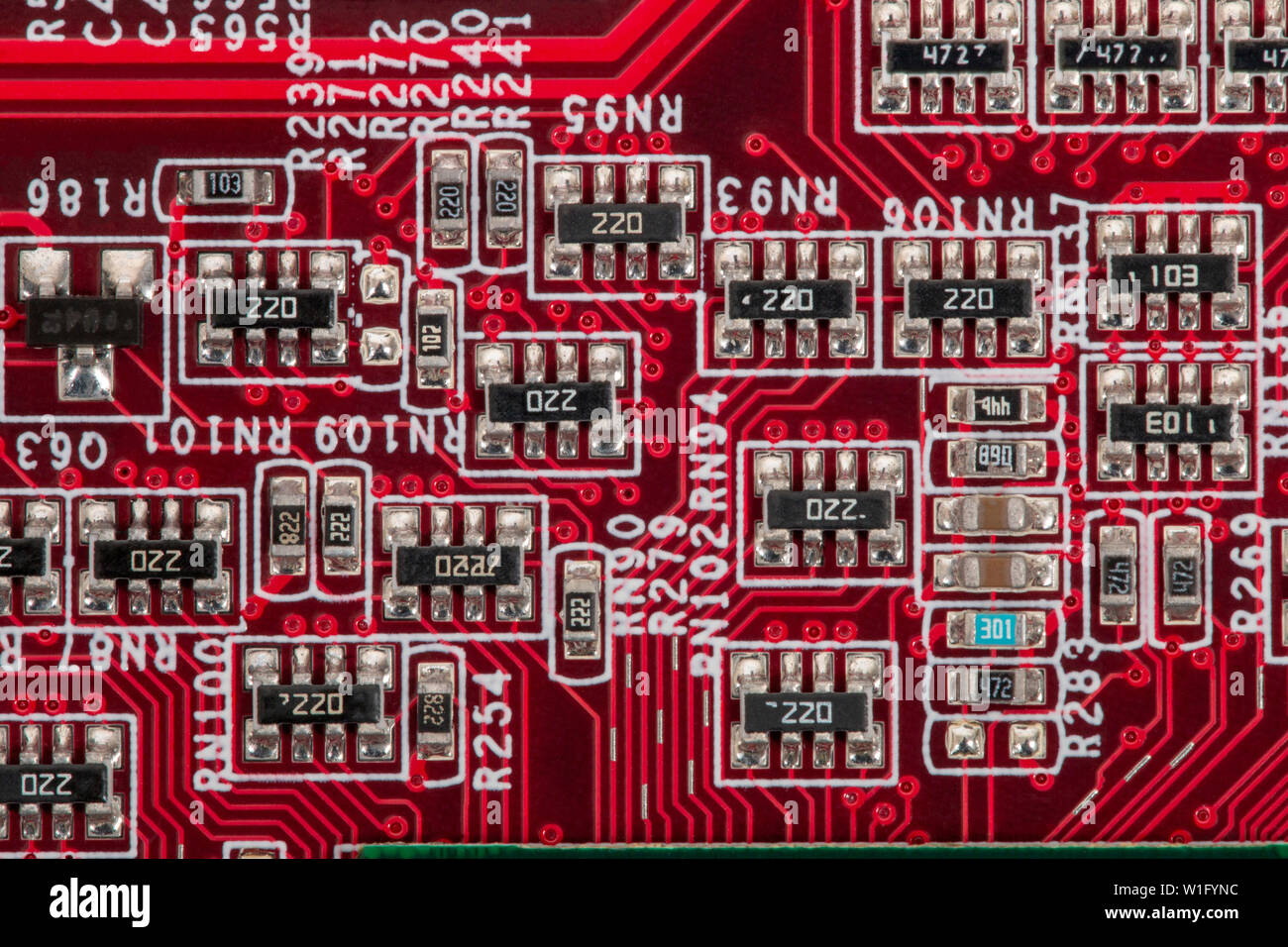 Close view of the main computer circuit board Stock Photo - Alamy