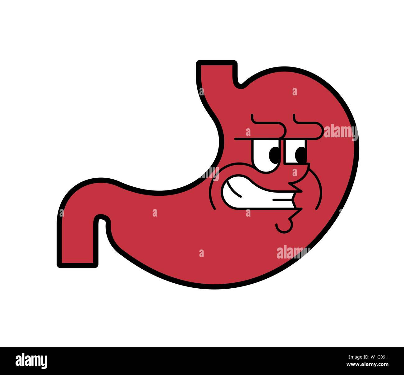 Angry stomach. Evil Internal organ isolated. Terrible Anatomy Vector ...