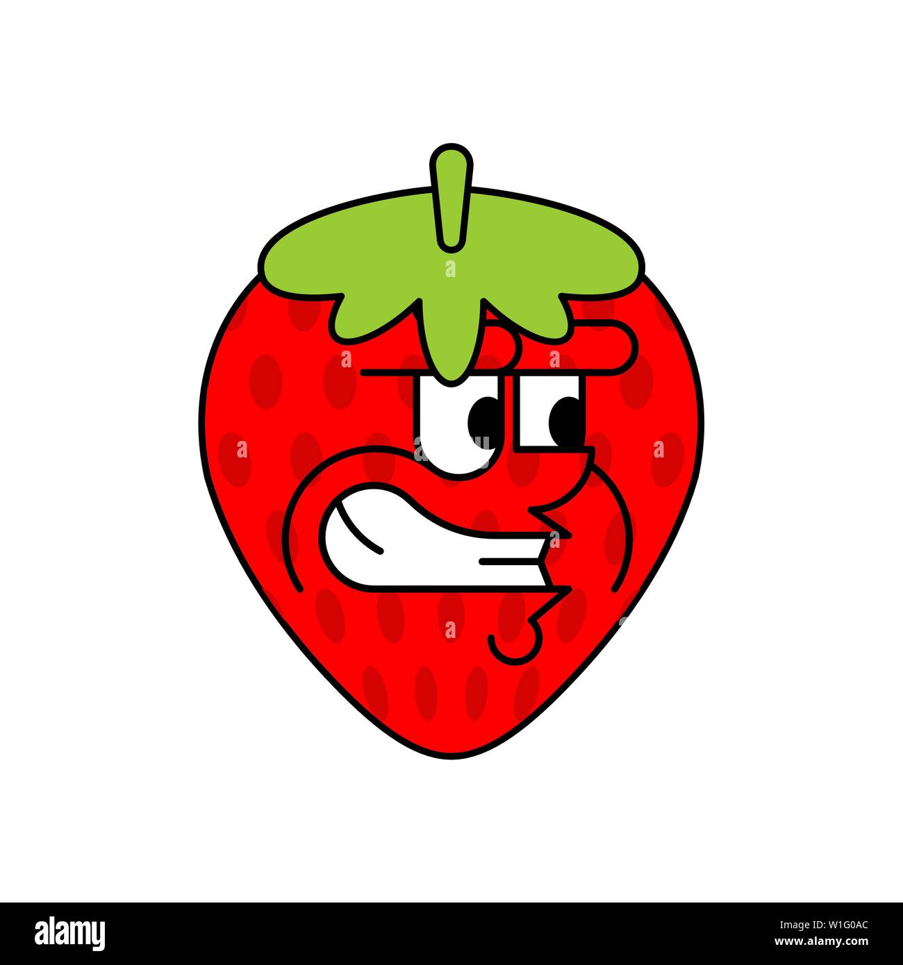 Angry strawberry. Evil berry isolated. fruit Vector illustration Stock ...