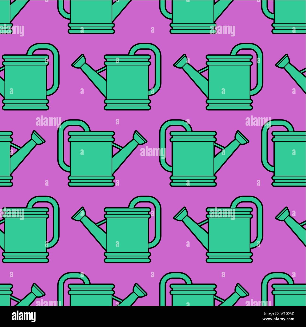 Watering can pattern seamless. watering pot background Vector Stock ...