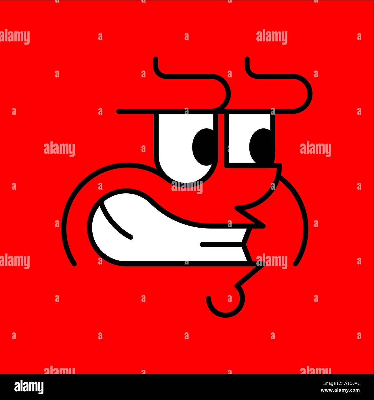 Angry face isolated. Evil red head. Vector texture Stock Vector Image ...
