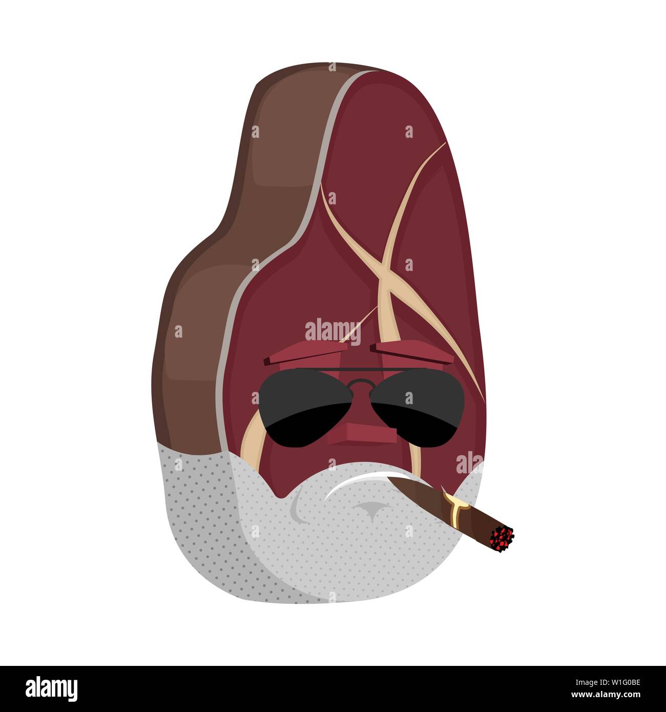 Steak angry emotion isolated. Evil meat Cartoon Style Stock Vector ...