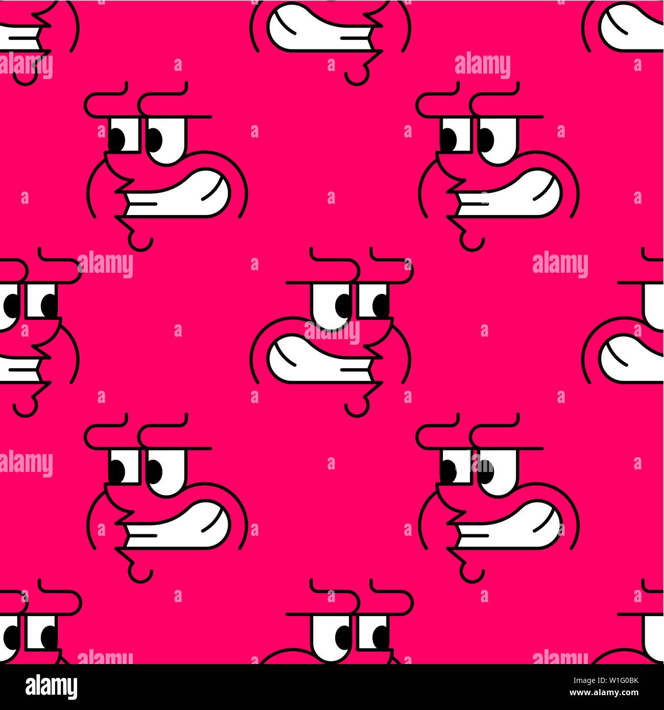 Angry pattern seamless. Evil face background. Vector texture Stock ...