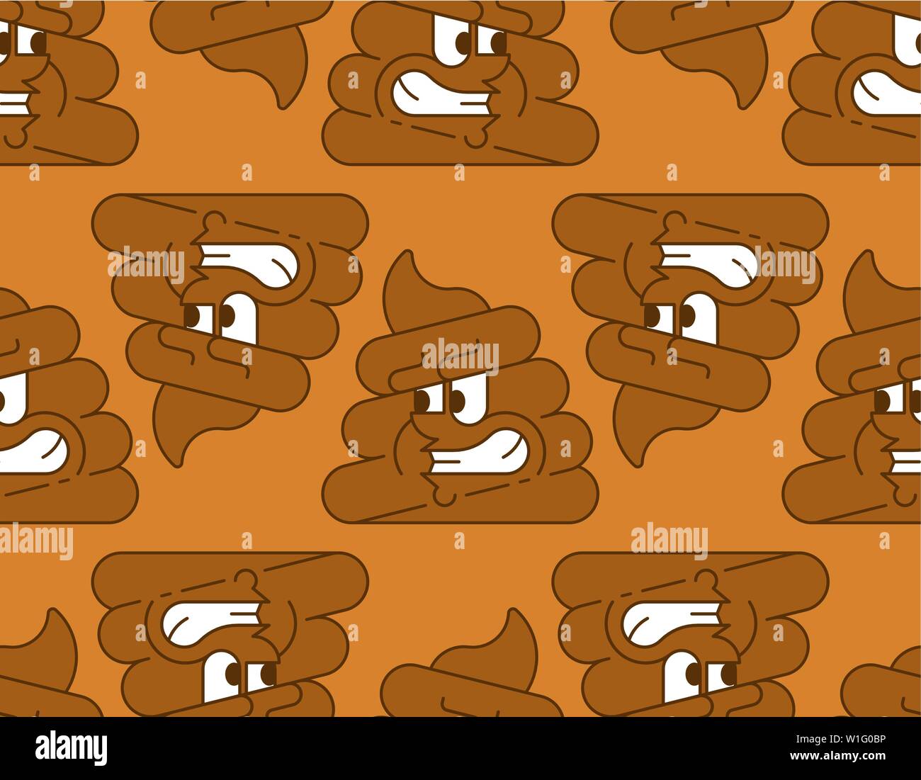 Angry shit pattern seamless. Evil turd background. Vector illustration ...