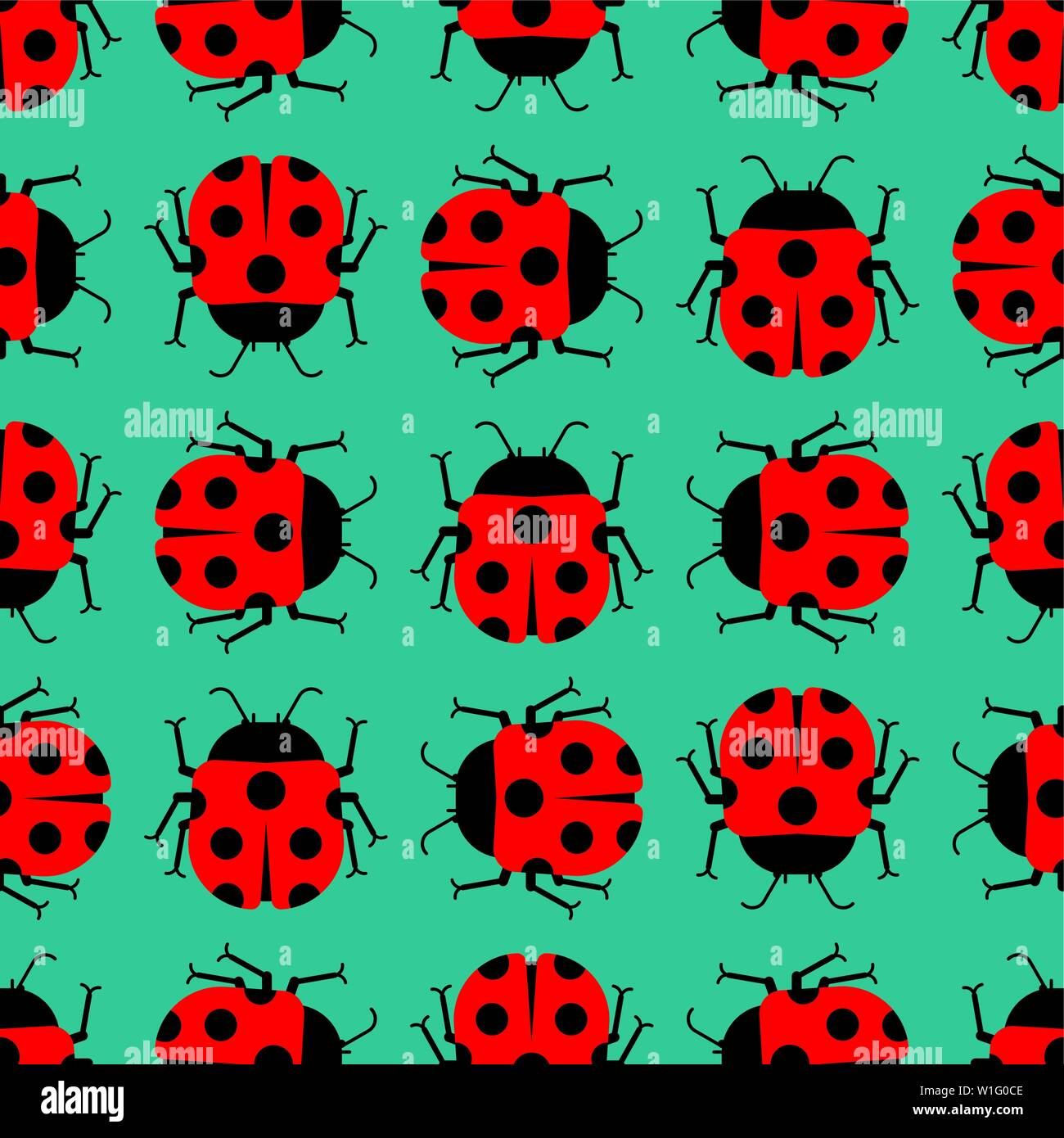 Ladybug pattern seamless. bug background cartoon style. Children cloth ...