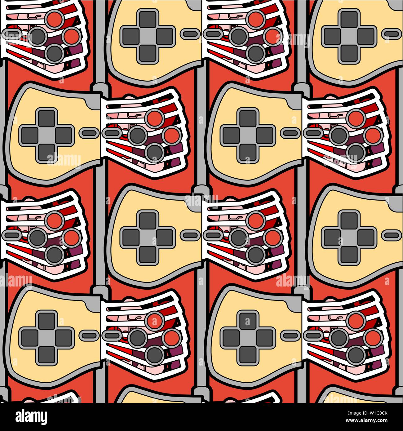 Joystick Anatomy pattern seamless. Gamepad with internal organ ...
