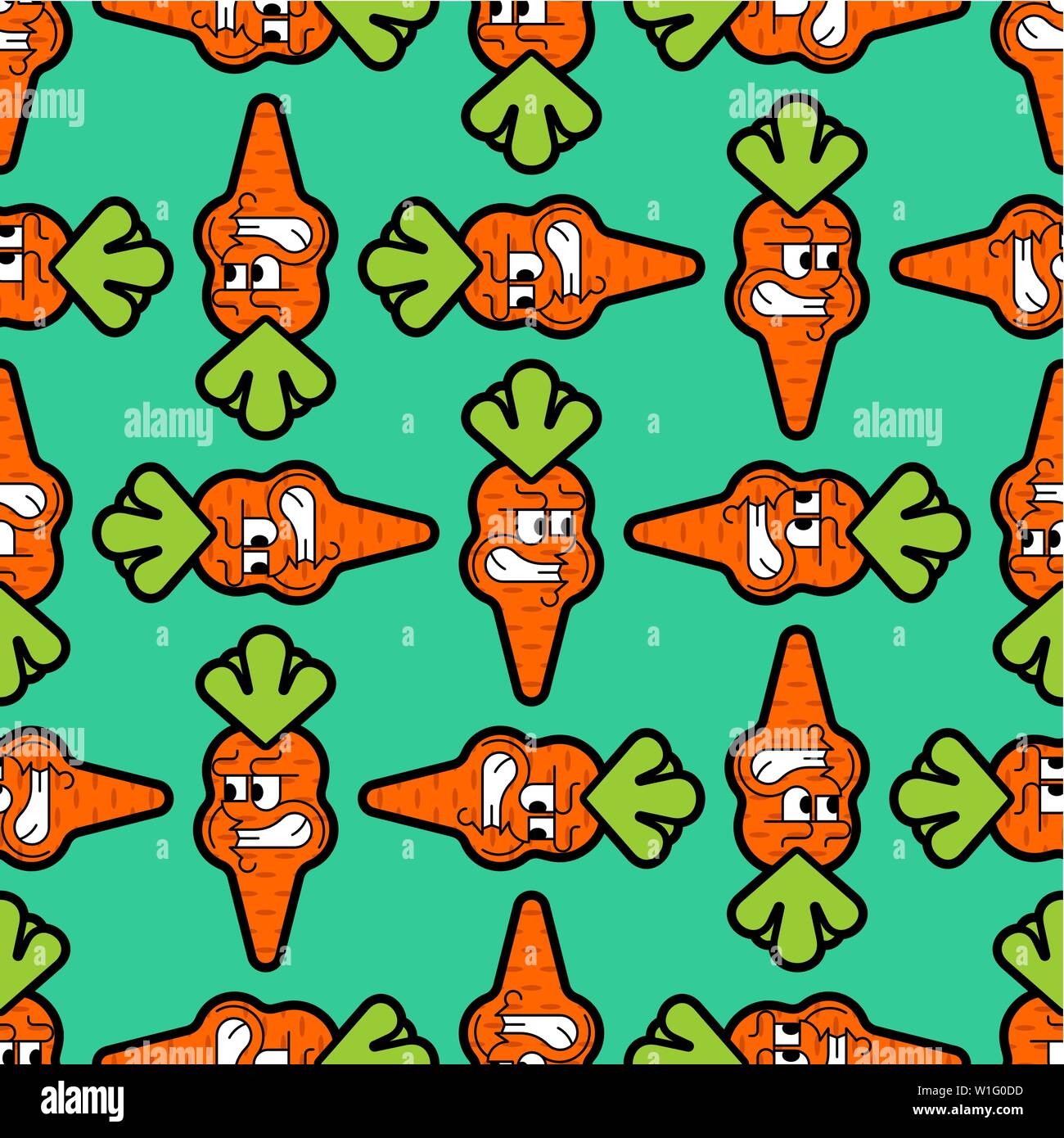Angry carrot pattern seamless. Evil vegetable background. Vector ...