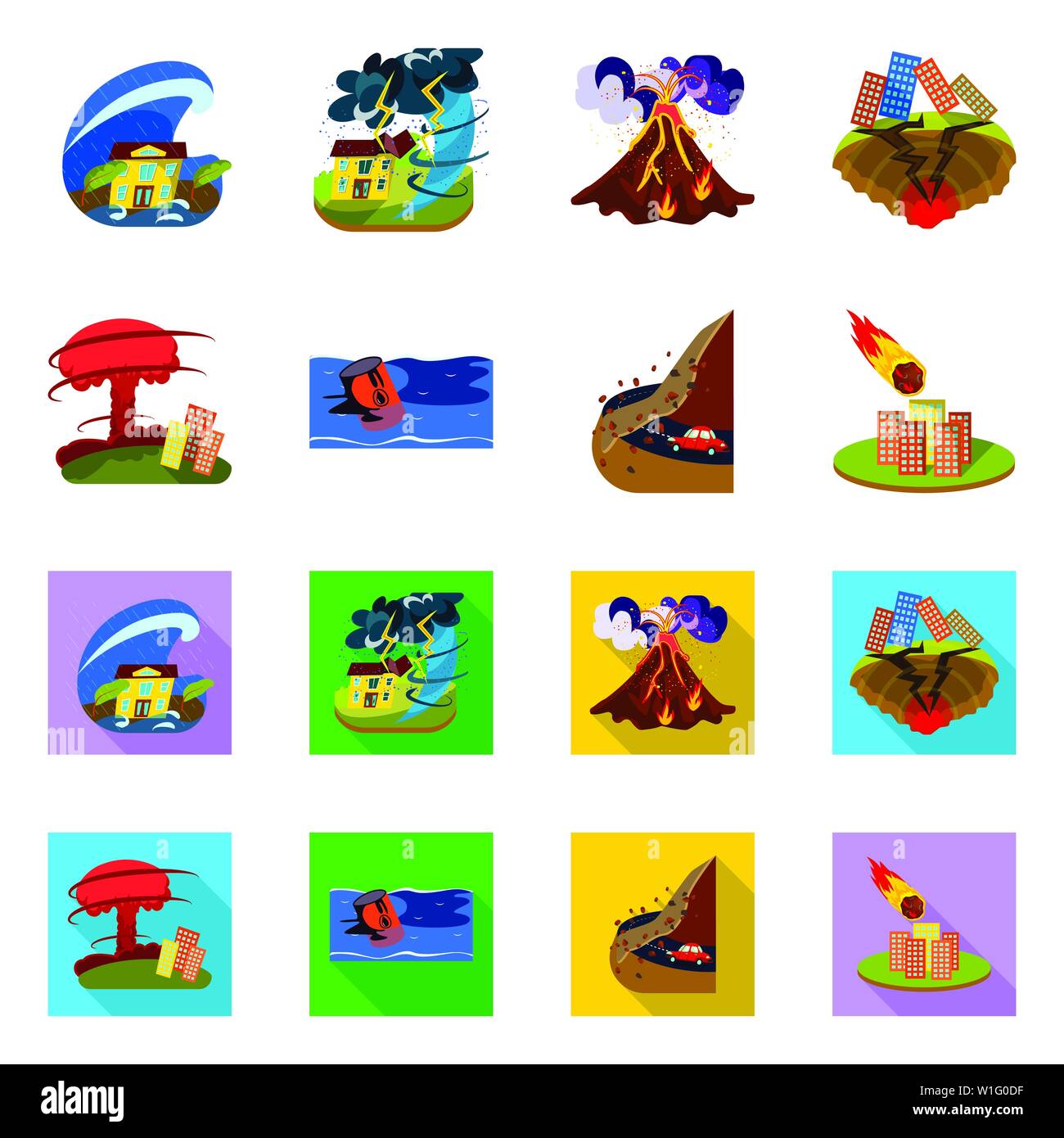 Vector design of weather and distress logo. Collection of weather and ...